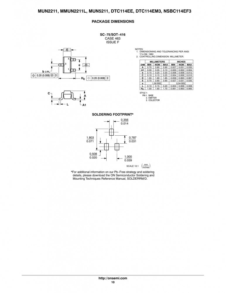 MMUN2211LT1G datasheet page 10