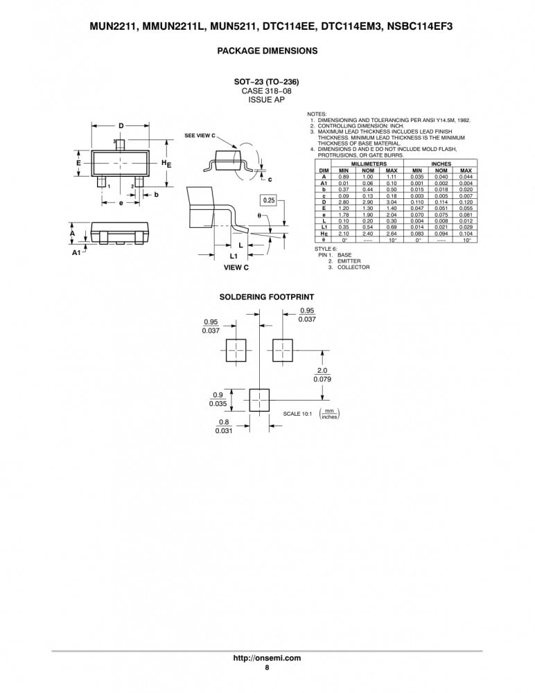 MMUN2211LT1G datasheet page 8