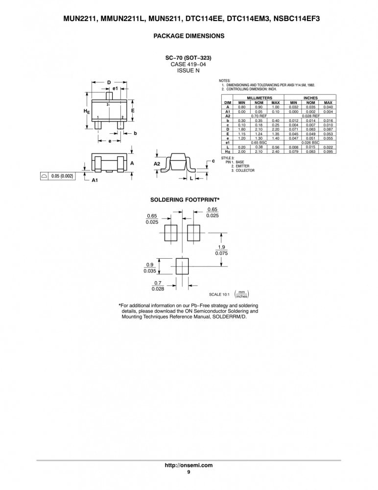 MMUN2211LT1G datasheet page 9