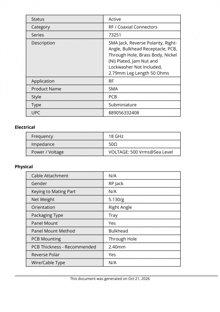 Molex 732512773 technical document preview, page 2