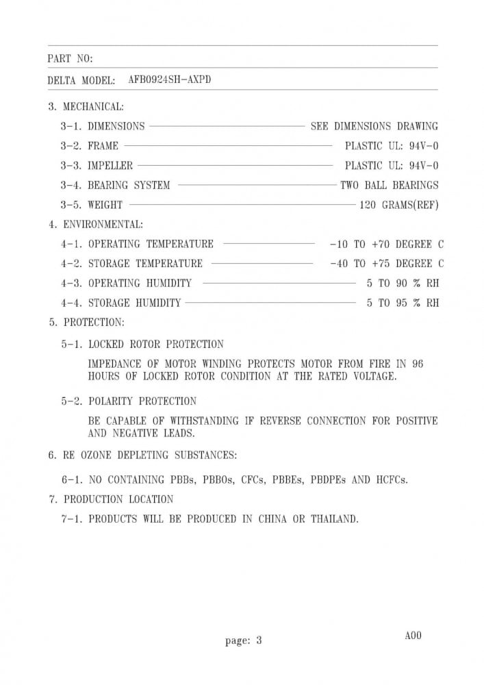 DELTA AFB0924SH-A specification page 5