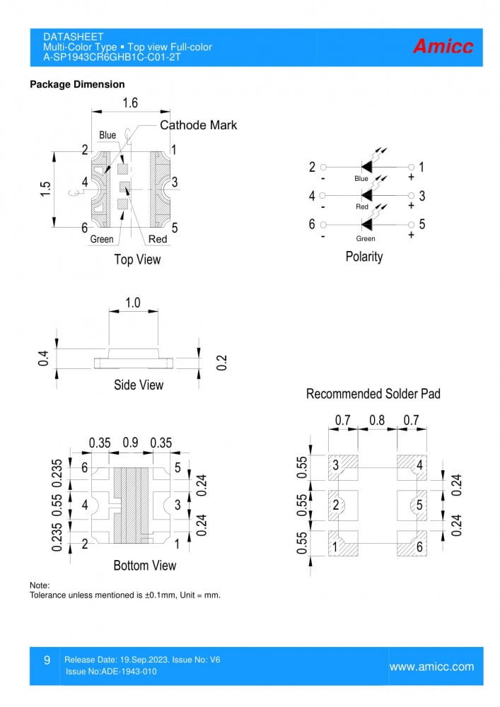 A-SP1943CR6GHB1C-C01-2T datasheet page 9