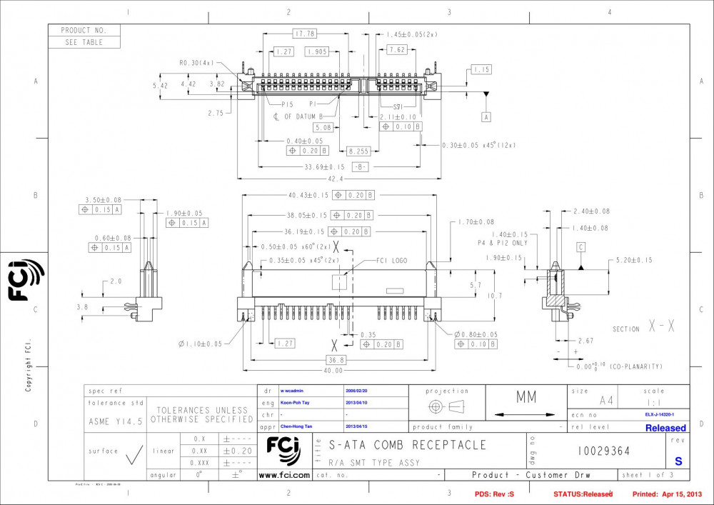 10029364-001LF technical drawing page 1