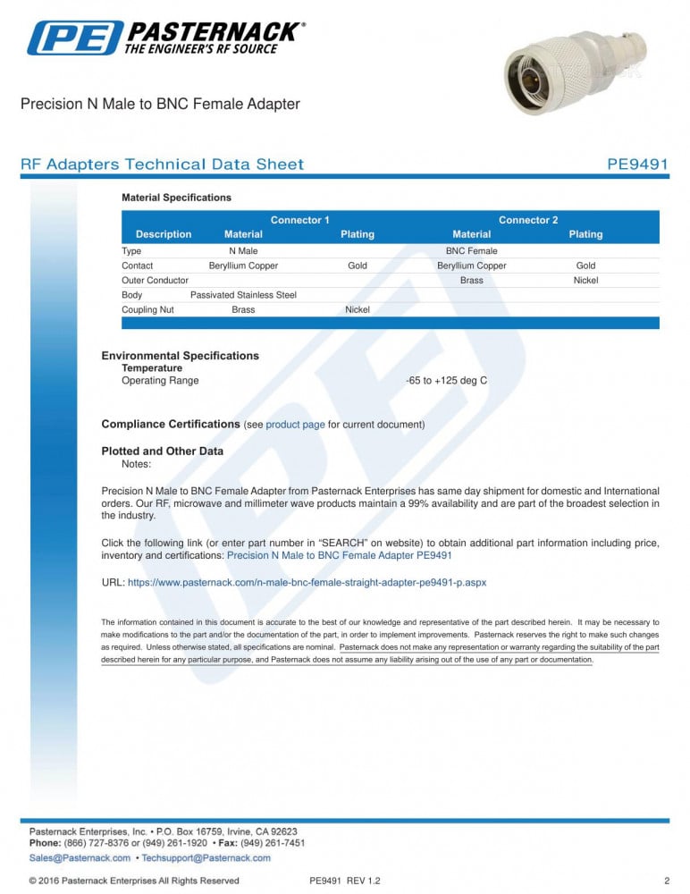 PE9491 technical document page 2