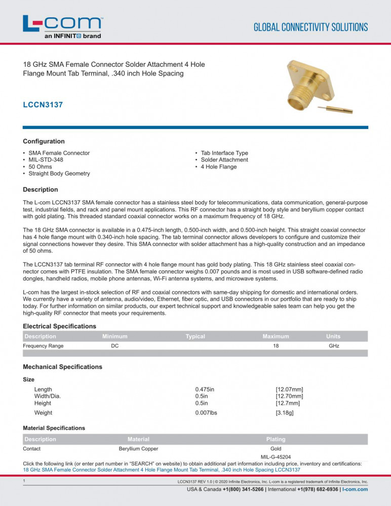 LCCN3137 technical document page 1