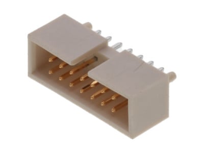 C-Grid Header, 2.54mm Pitch, Through Hole, Dual Row, Vertical, 12 Circuits, 0.025µm Gold (Au) Plating, Tray Packaging, Lead-Free
