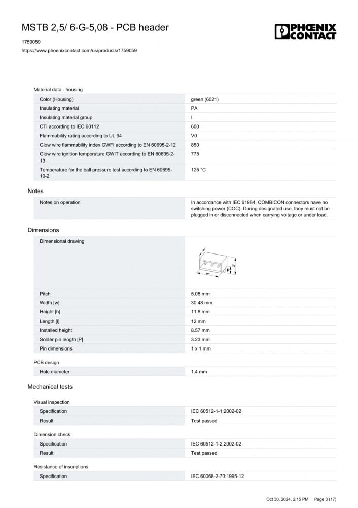 Phoenix Contact 1759059 technical document page 3