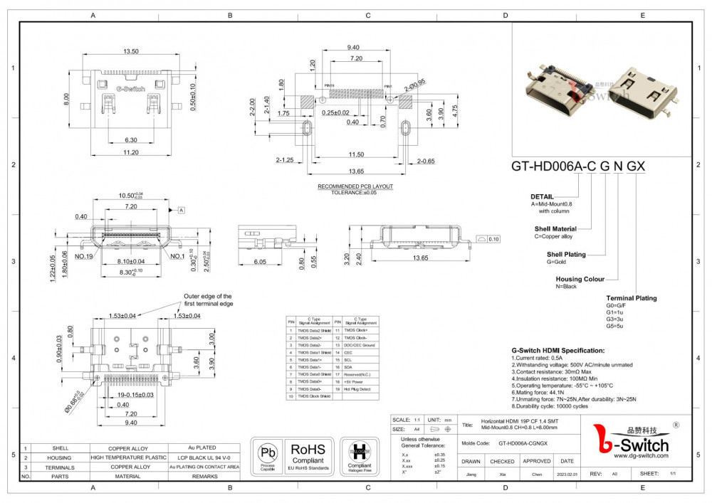 GT-HD006A-CGNG0 technical document preview