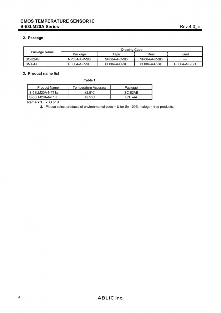 S-58LM20A datasheet page 4