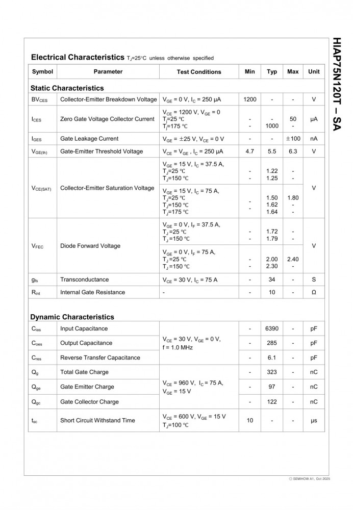 HIAP75N120T-SA datasheet page 2