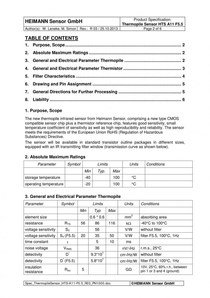 HTS A11 F5.5 datasheet page 2