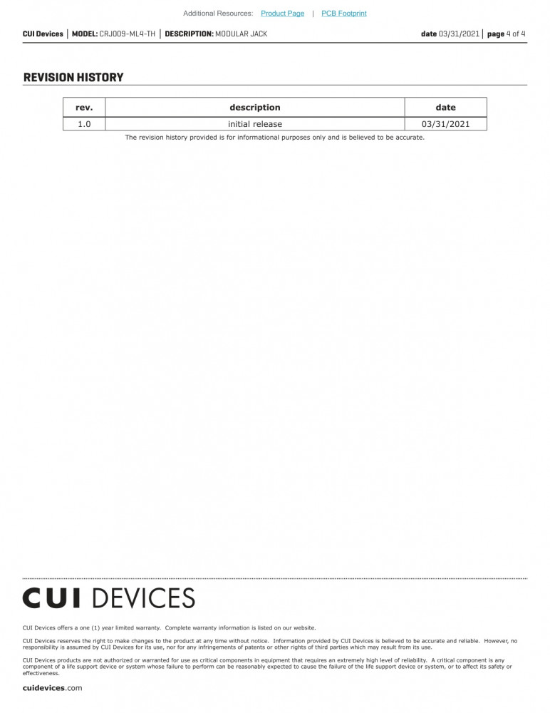 CRJ009-ML4-TH datasheet page 4