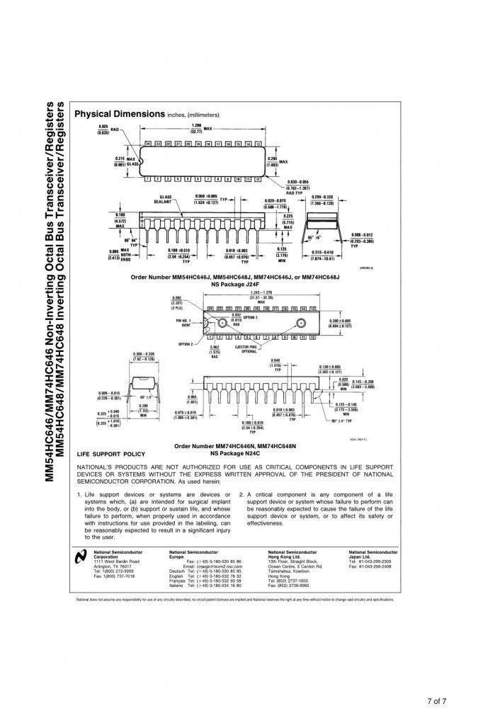 MM54HC646J/883 datasheet page 8