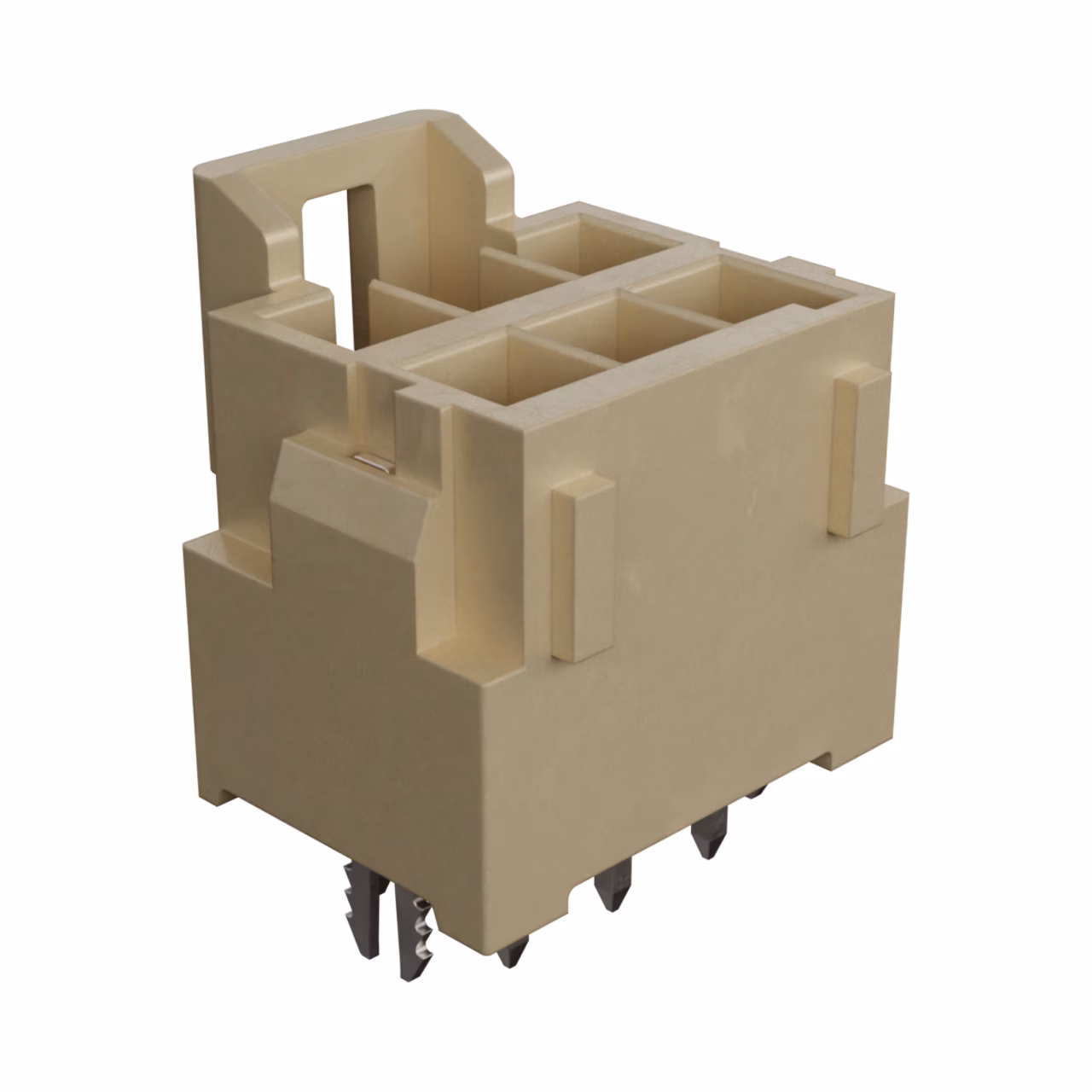Ultra-Fit Vertical Header, 3.50mm Pitch, Dual Row, 6 Circuits, with Solder Clips, 0.76µm Gold (Au) Plating, Natural, Glow-Wire Capable, Tray for sale