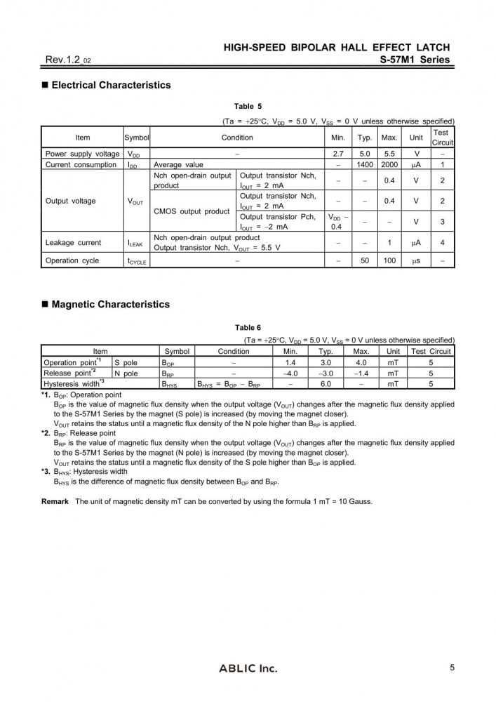 S-57M1NBL1B-M3T1U datasheet page 5