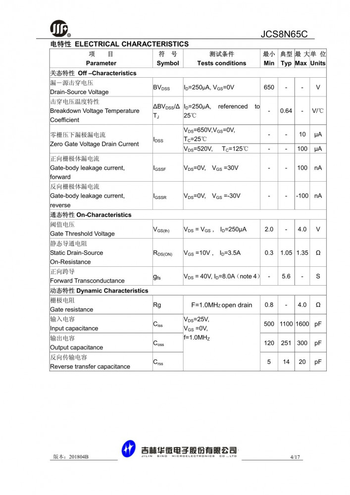 JCS8N65FC datasheet page 4
