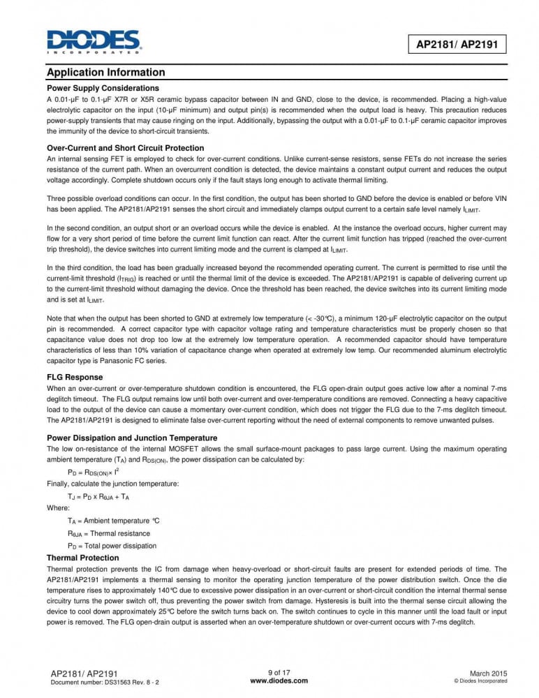 AP2191 datasheet page 9