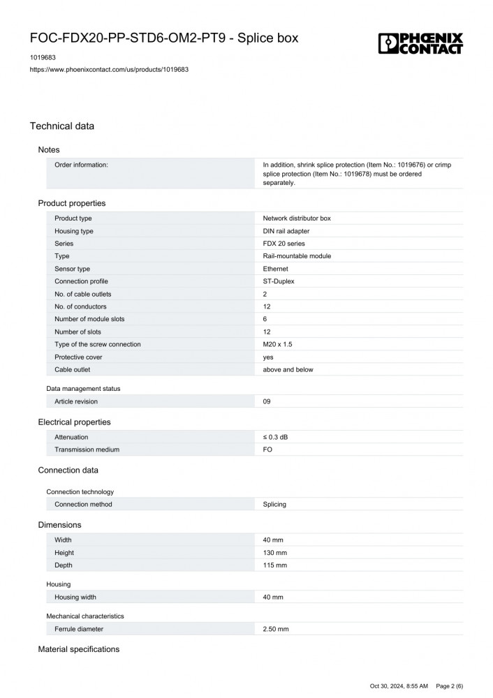 Phoenix Contact 1019683 technical document page 2