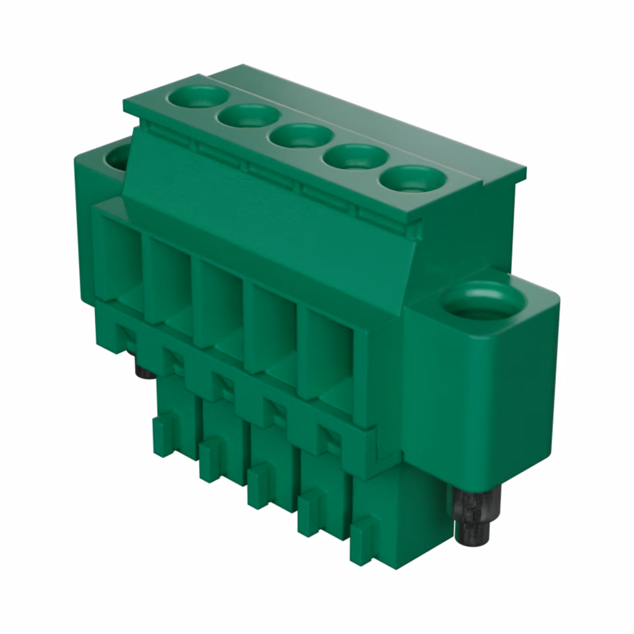 3.50mm Pitch Eurostyle Vertical Plug, with Retention Screws, Front Wire Entry, Green Housing, 5 Circuits for sale