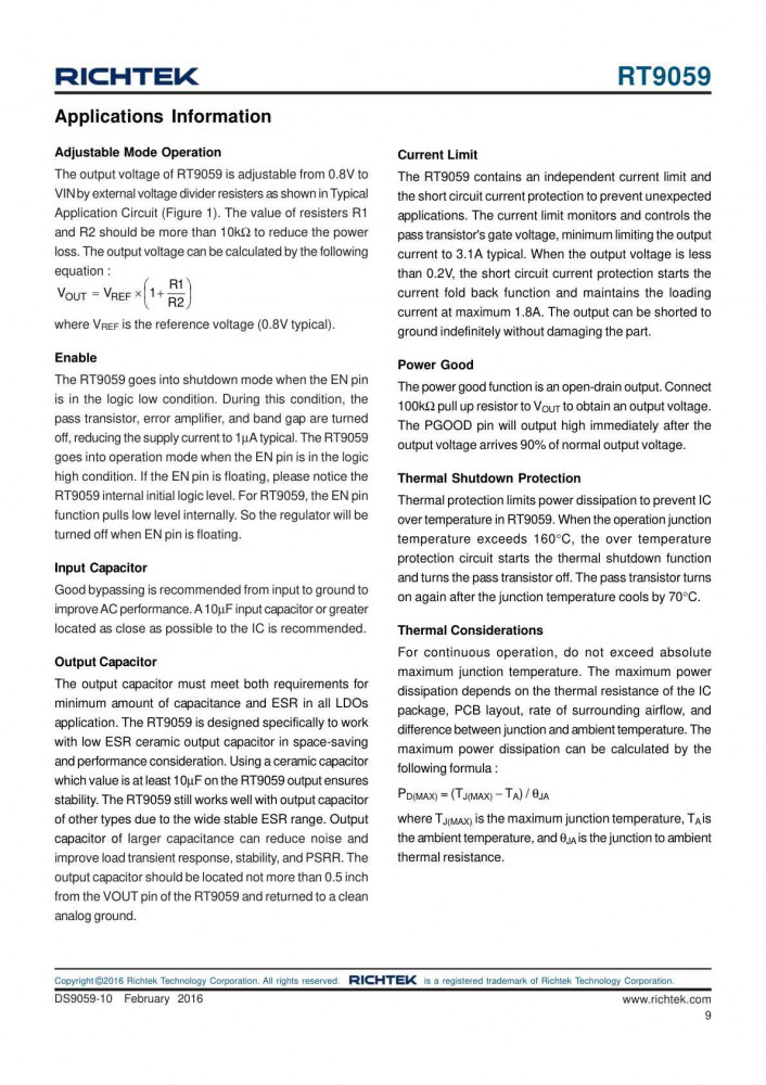 RT9059 datasheet page 9