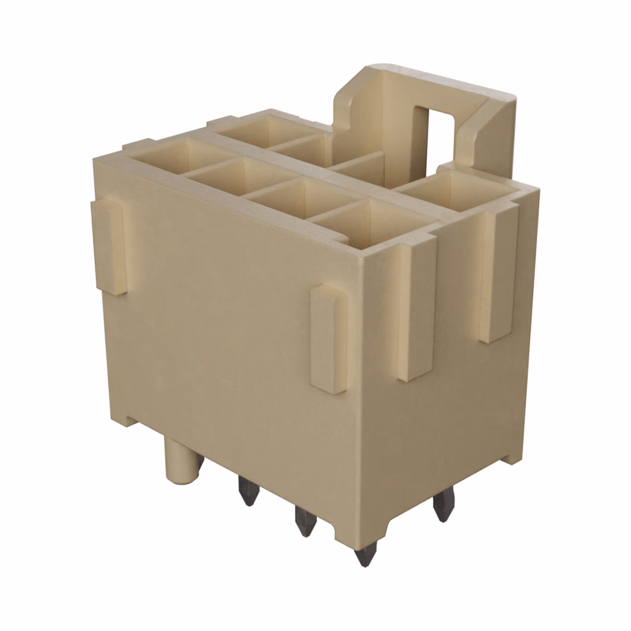 Ultra-Fit Vertical Header, 3.50mm Pitch, Dual Row, 8 Circuits, with Kinked Pins, 0.76µm Gold (Au) Plating, Natural, Glow-Wire Capable, Tray for sale