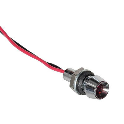LED Panel Mount Indicator Red .232″ 5V Wire Leads Watertight for sale