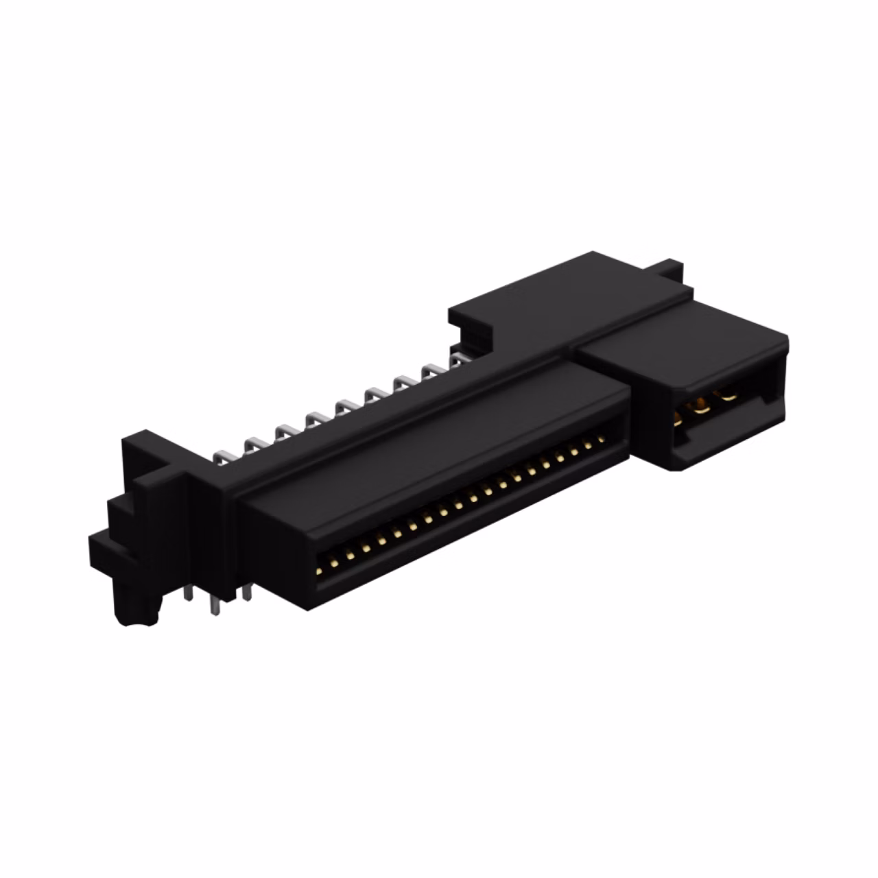 EXTreme LPHPower Receptacle Header, Right-Angle, 2 Power Contacts, 40 Signal Contacts, Select Gold (Au) Plating, for 2.36mm Thick PC Board, with Press-fit Plastic Pegs for sale