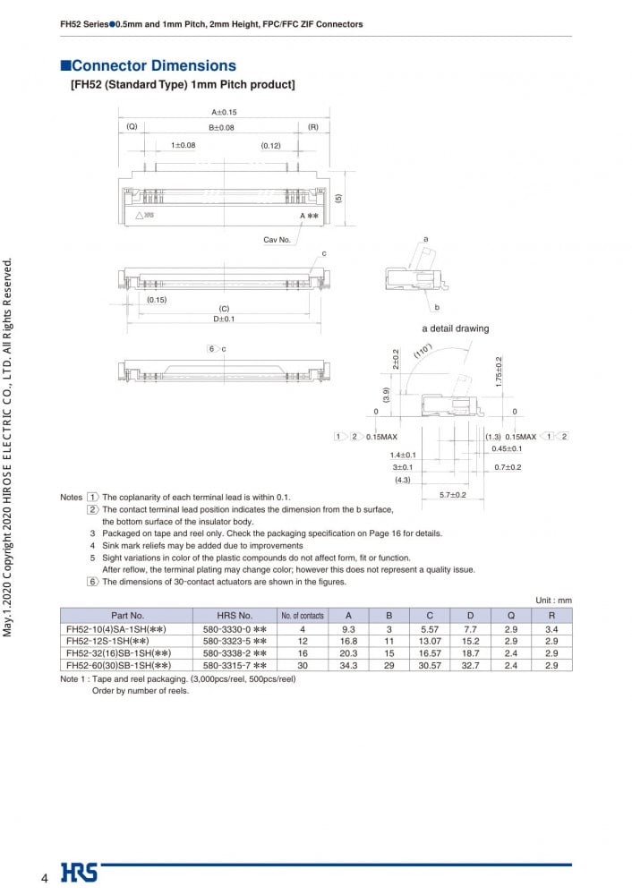 HRS FH52 datasheet page 4