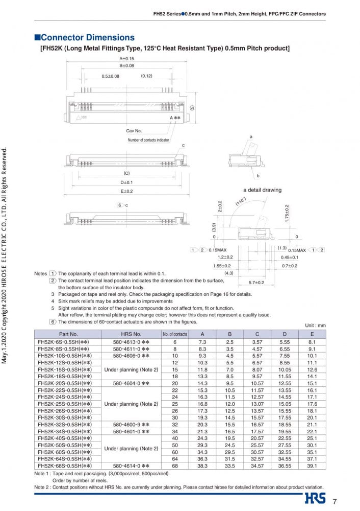 HRS FH52 datasheet page 7