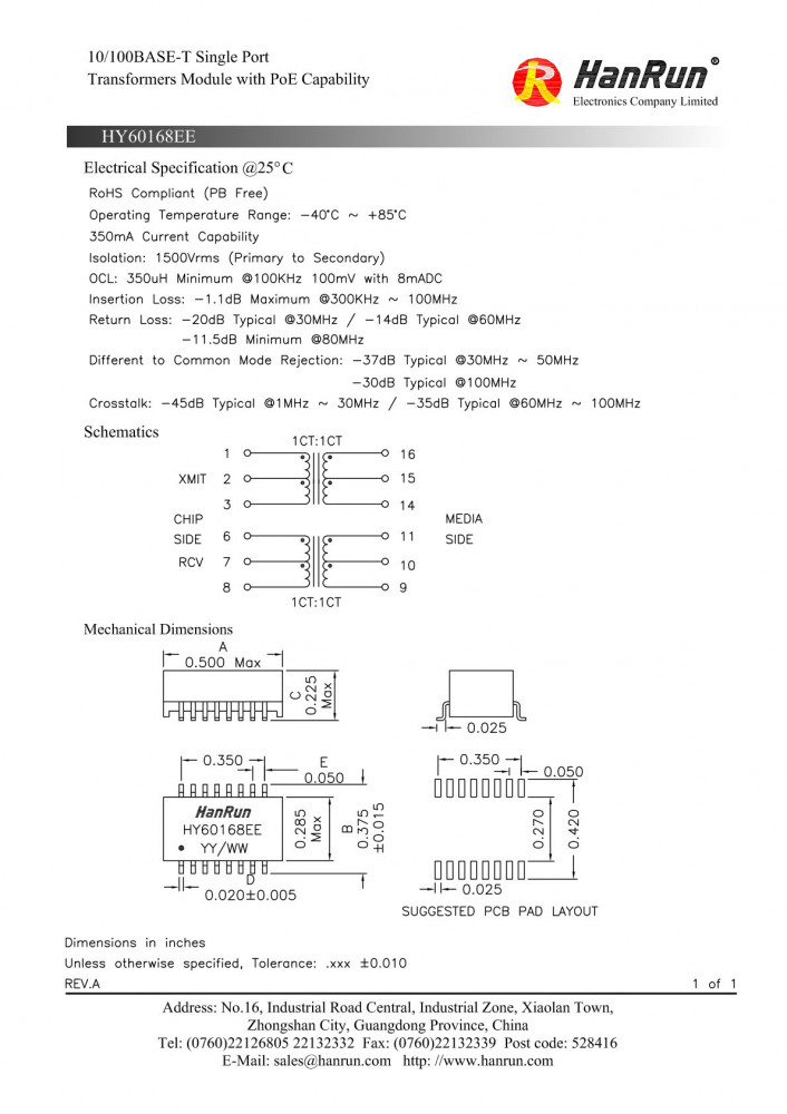 HY60168EE official schematic and drawing