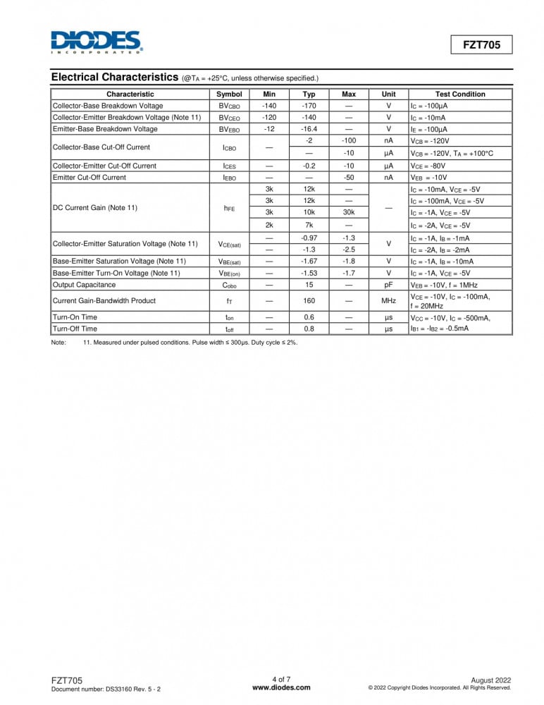 FZT705TA datasheet page 4