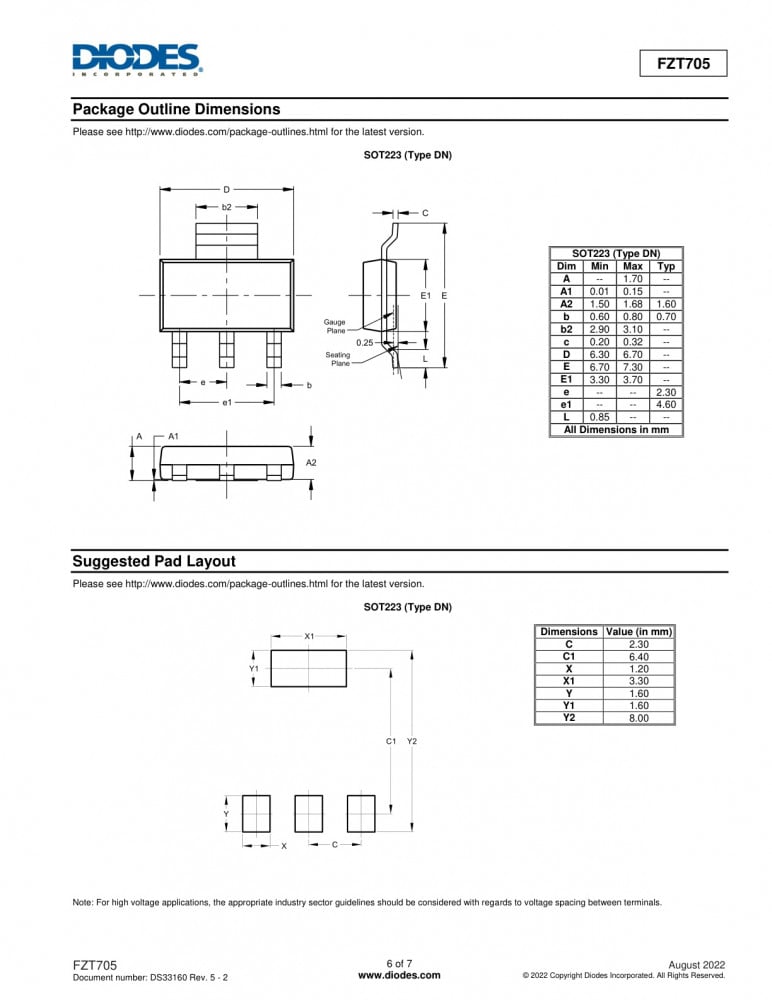 FZT705TA datasheet page 6