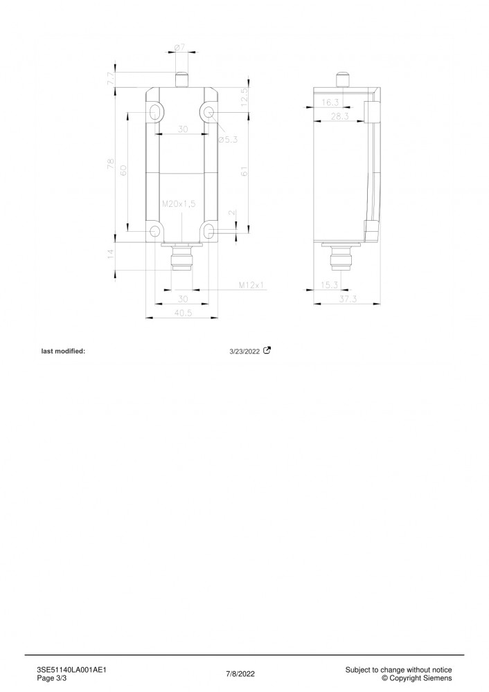 SIEMENS 3SE51140LA001AE1 datasheet page 3