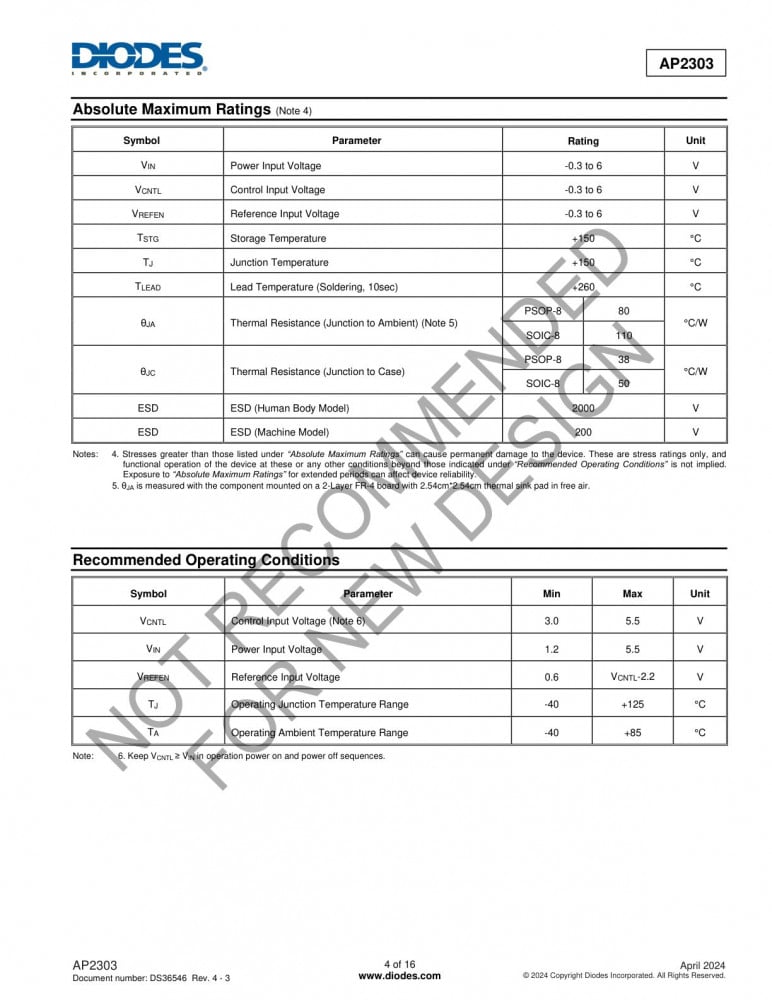 AP2303MPTR-G1 datasheet page 4