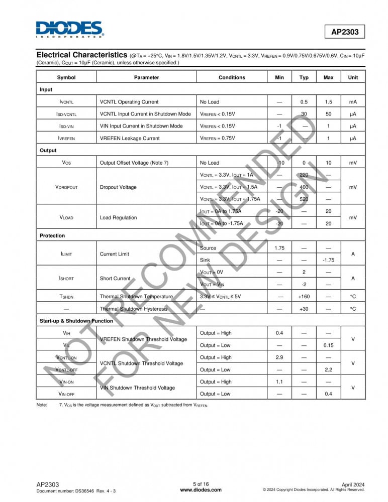 AP2303MPTR-G1 datasheet page 5