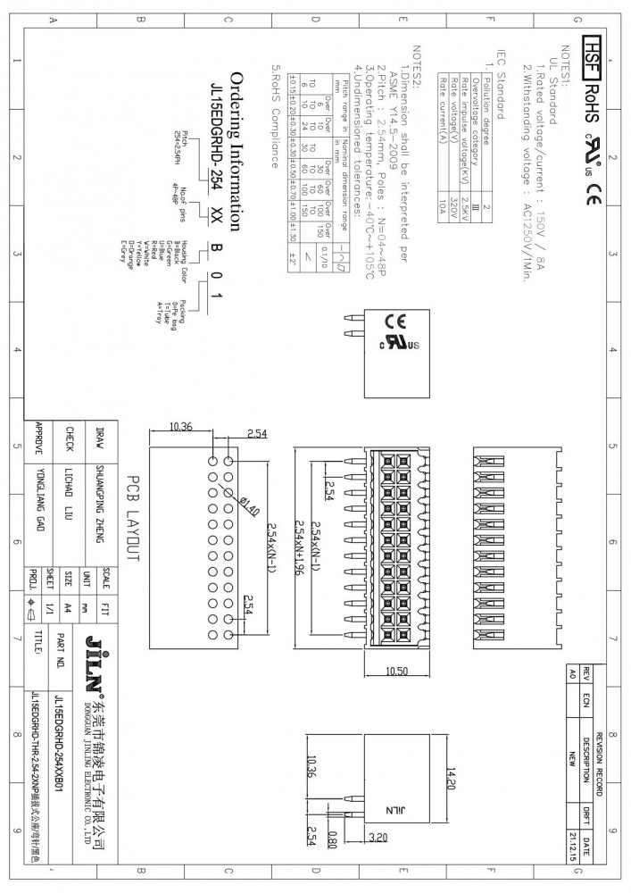 JILN JL15EDGRHD-25412B01 technical drawing