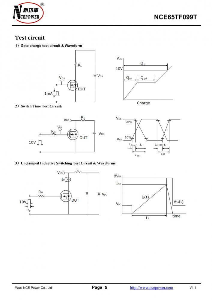 NCE65TF099T datasheet page 5