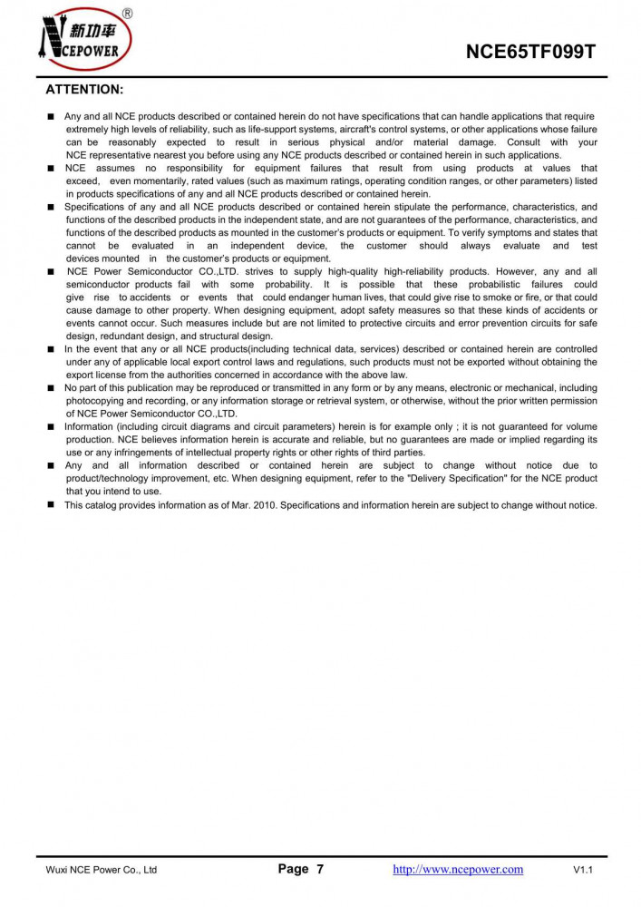 NCE65TF099T datasheet page 7