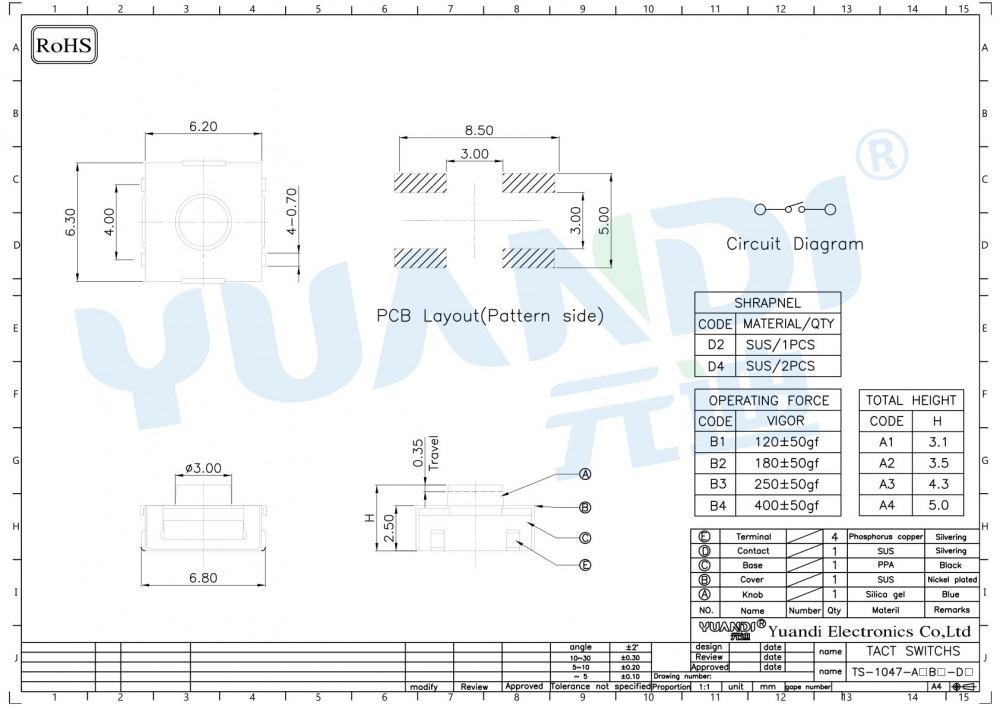 YUANDI TS-1047-A4B3-D2 technical document