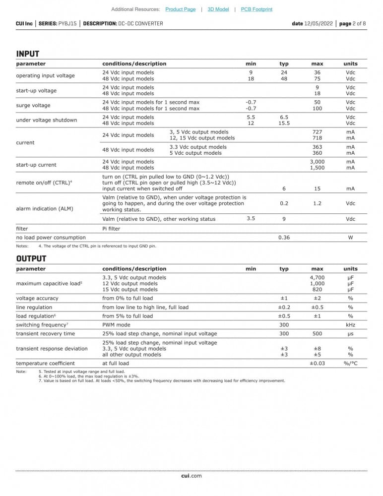 CUI PYBJ15 datasheet page 2