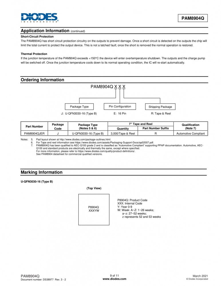 PAM8904QJER datasheet page 9