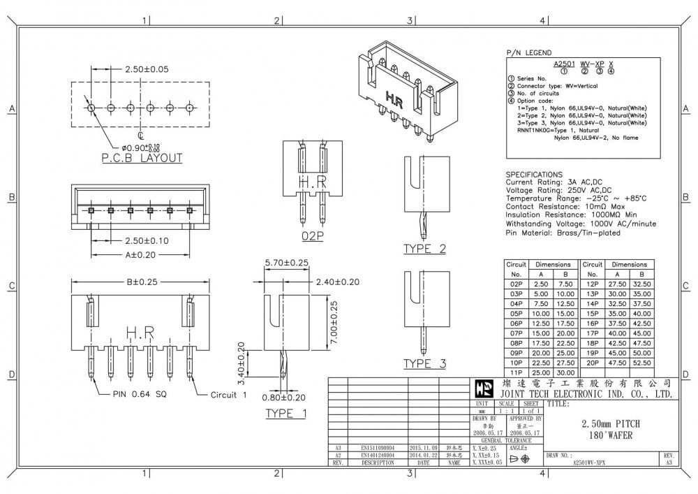 A2501WV-10P2 technical document preview