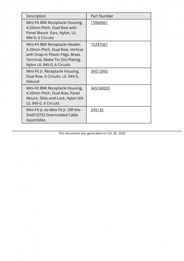 MOLEX MINI-FIT BMI specification page 4