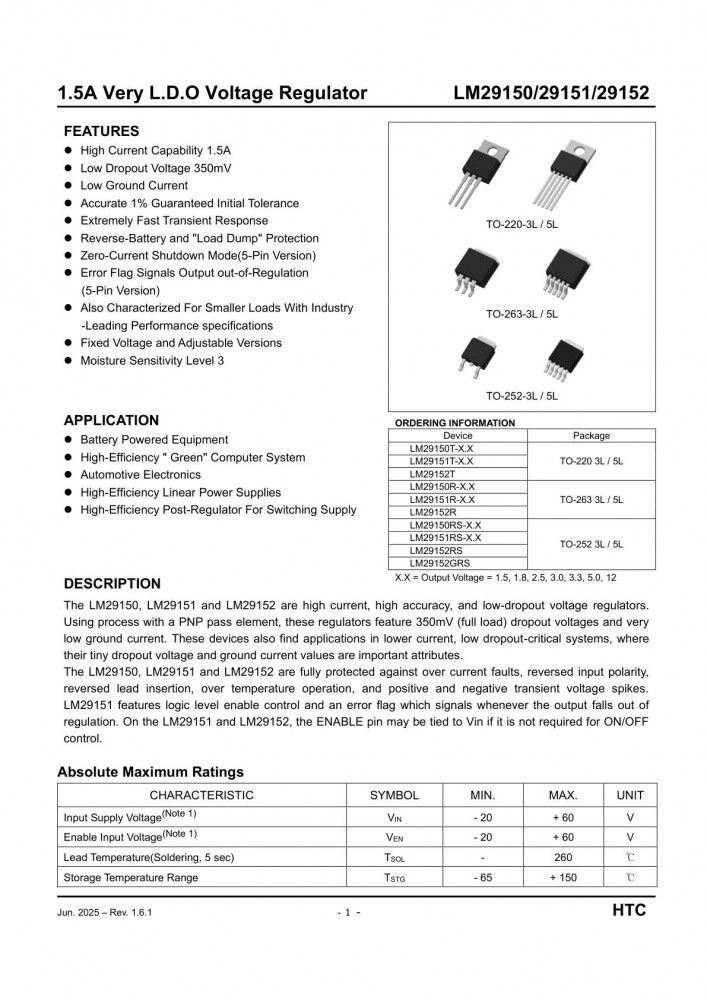 LM29150 datasheet page 1