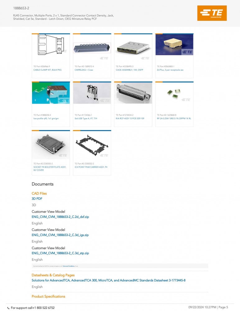TE Connectivity 1888653-2 technical document page 5