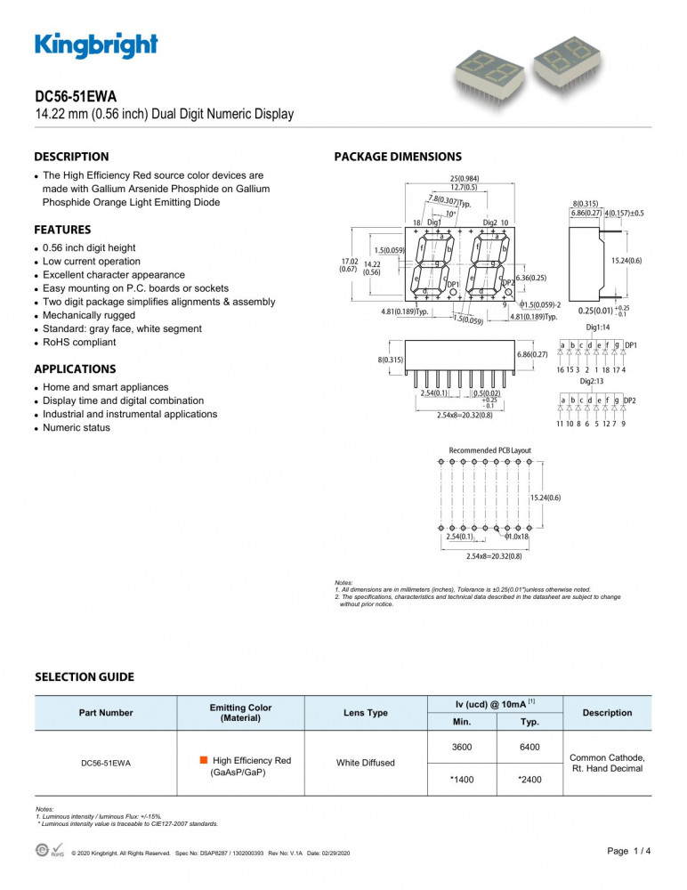 DC56-51EWA datasheet page 1