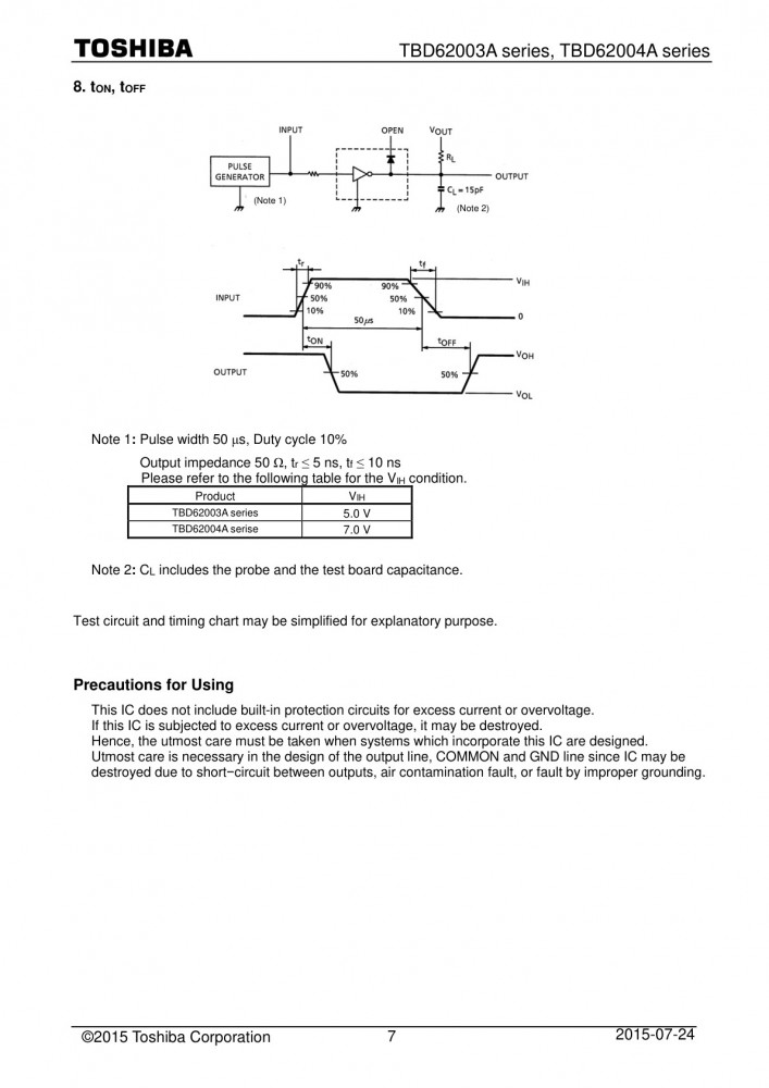 TBD62003A series datasheet page 7