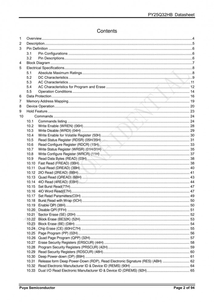 PY25Q32HB datasheet page 2
