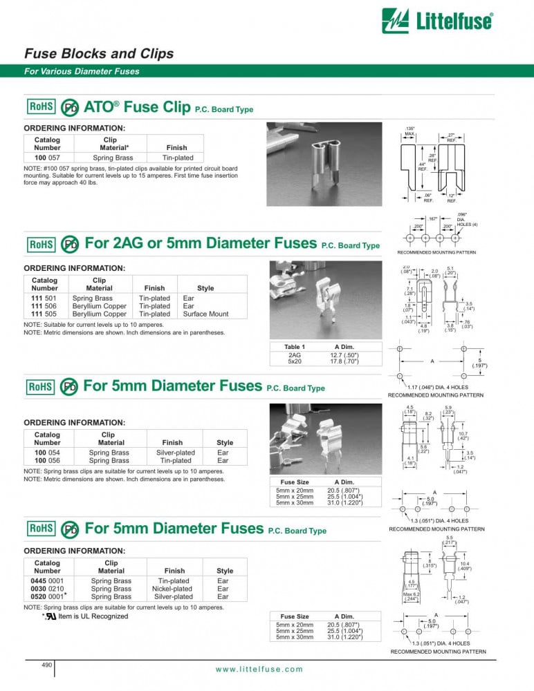 Littelfuse fuse clip datasheet page 3