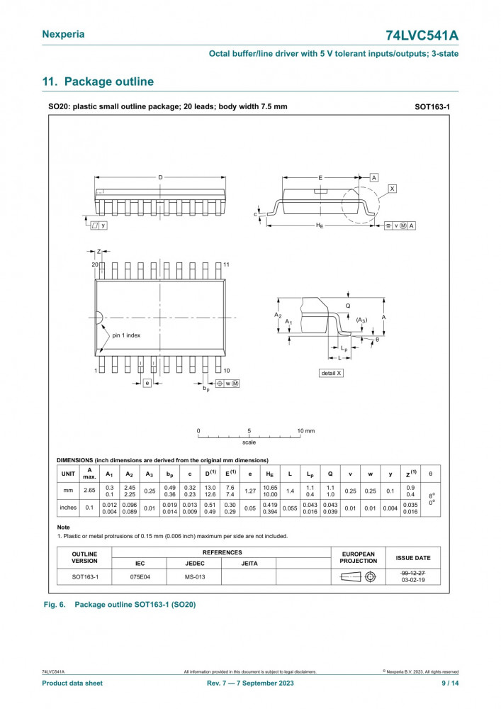 74LVC541A technical document preview, page 9
